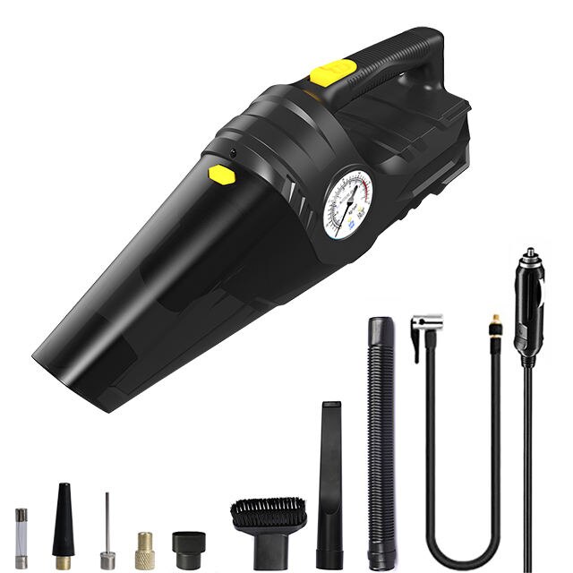 Hordozható autós porszívó integrált kompresszorral, 2 az 1-ben, 12V ...