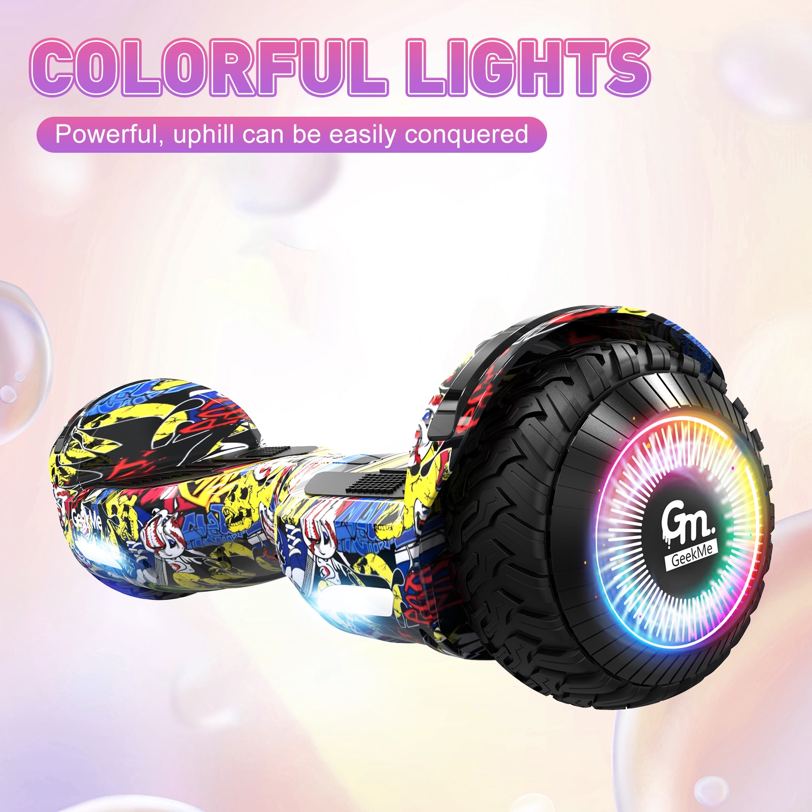 Hoverboard GeekMe, 6.5", LED, Bluetooth, autobalans, inteligent, viteza ...