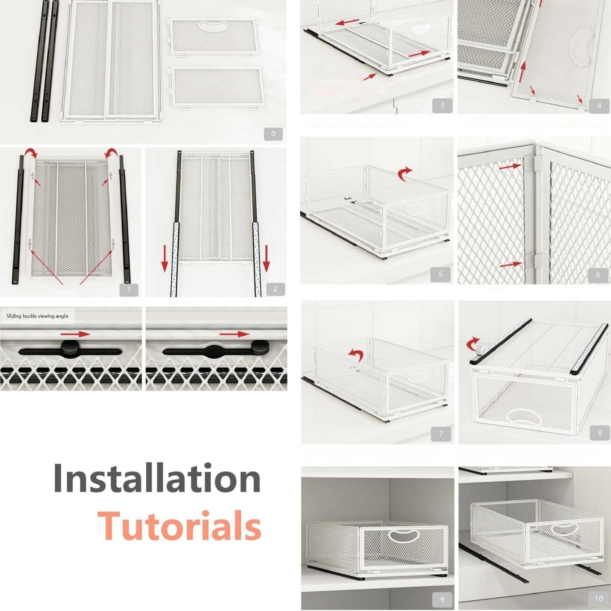 Многофункционален рафт с плъзгащи се чекмеджета, WALALLA, 40 см x 24 см ...