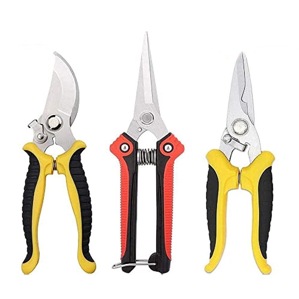 Set 3 foarfece de gradina, MorFansi, PP/Inox, Multicolor - eMAG.ro