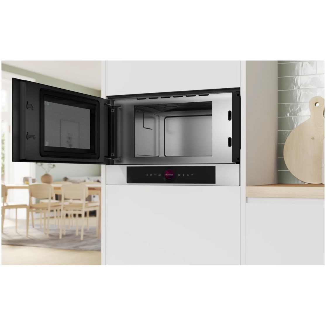 Bosch BFL7221W1 Serie 8 Beépíthető mikrohullámú sütő, 21l, 900W, TFT TouchDisplay, AutoPilot7 ...