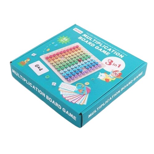 Joc distractiv cu tabla inmultirii din lemn de la 1 la 10, joc 3 in 1, pentru scolari, 24.5 x 23 ...