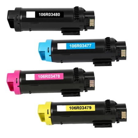 Комплект от 4 касети Graphitek, съвместими с Xerox 6510 / WC6515 Black ...