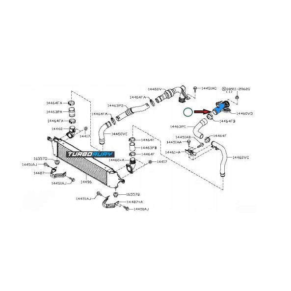 Уплътнение на маркуча на интеркулера, Turborury, Nissan NV200 Juke ...