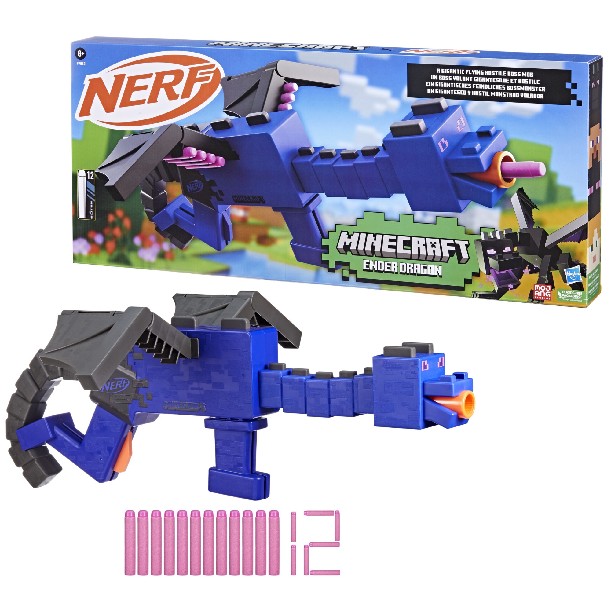 Blaster Nerf Minecraft - Ender Dragon, 12 lövedék - eMAG.hu
