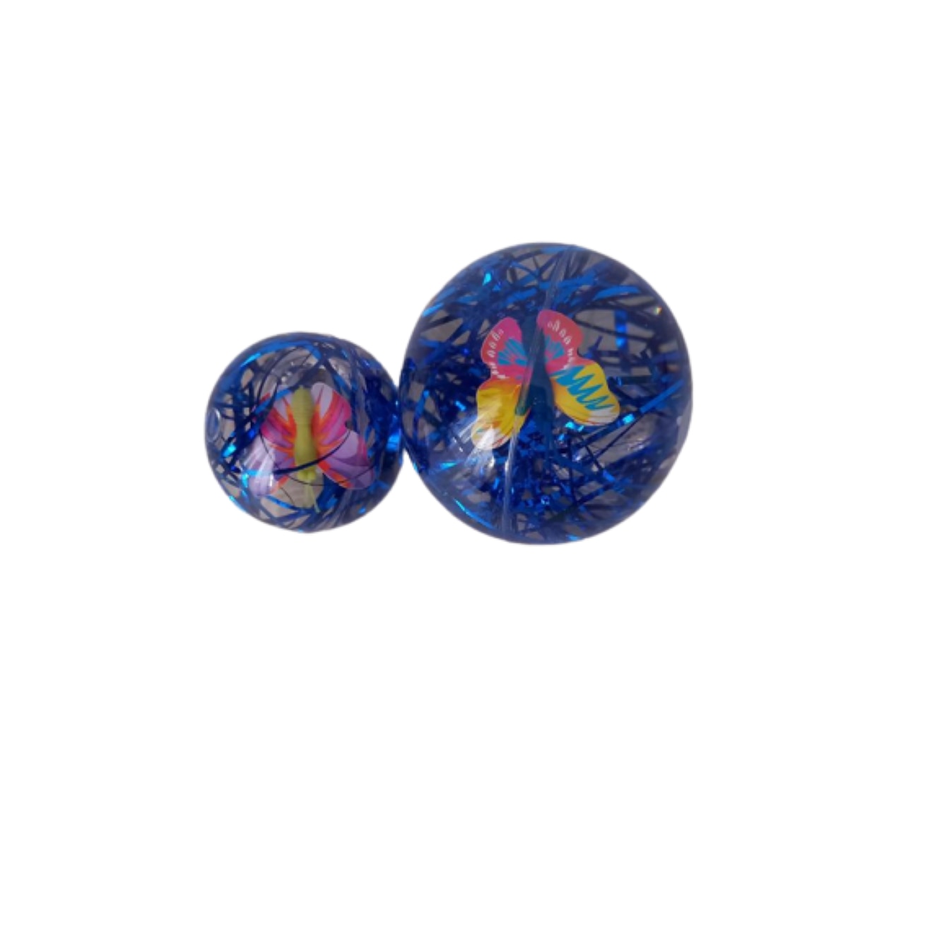Set 2 mingii saritoare cu peisaj confetii, led multicolor si fluturasi ...