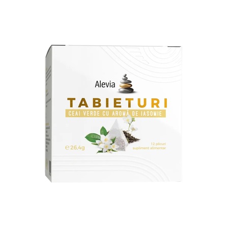 Ceai verde cu aroma de iasomie, 12 plicuri, tabieturi, Alevia - eMAG.ro