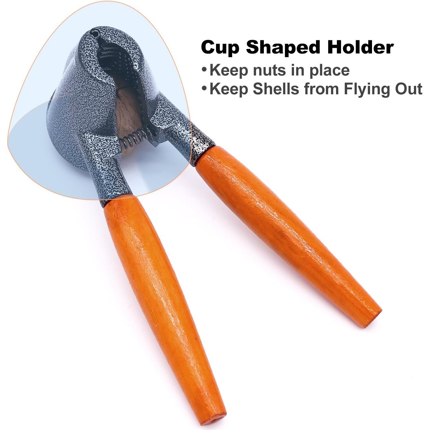 Spargator de nuci, Sunmostar, Aluminiu/ Lemn, 6.89 inchi, Maro/ Negru ...