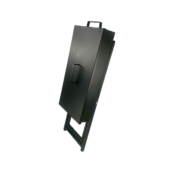 Gratar pliabil cu capac pentru gradina, Otel, Negru, 61 x 31 x 10 cm ...