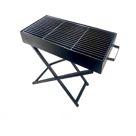 Gratar pliabil cu capac pentru gradina, Otel, Negru, 61 x 31 x 10 cm ...
