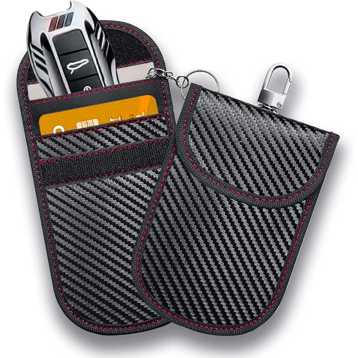 Set 2 huse chei auto, LLWL, Fibra de carbon, Negru - eMAG.ro