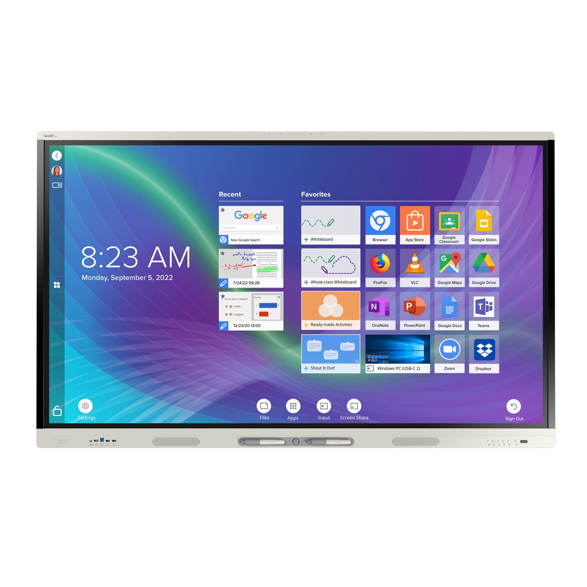Display interactiv SMART Board MX275-V4,75", 4K, 8GB RAM, Android 11 ...