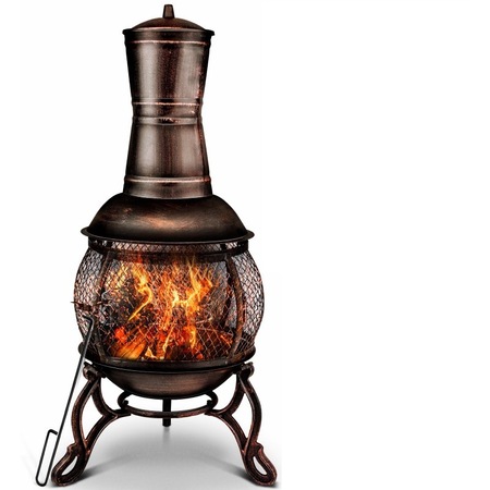 Semineu exterior pentru gradina/gratar, protectie impotriva scanteilor ...