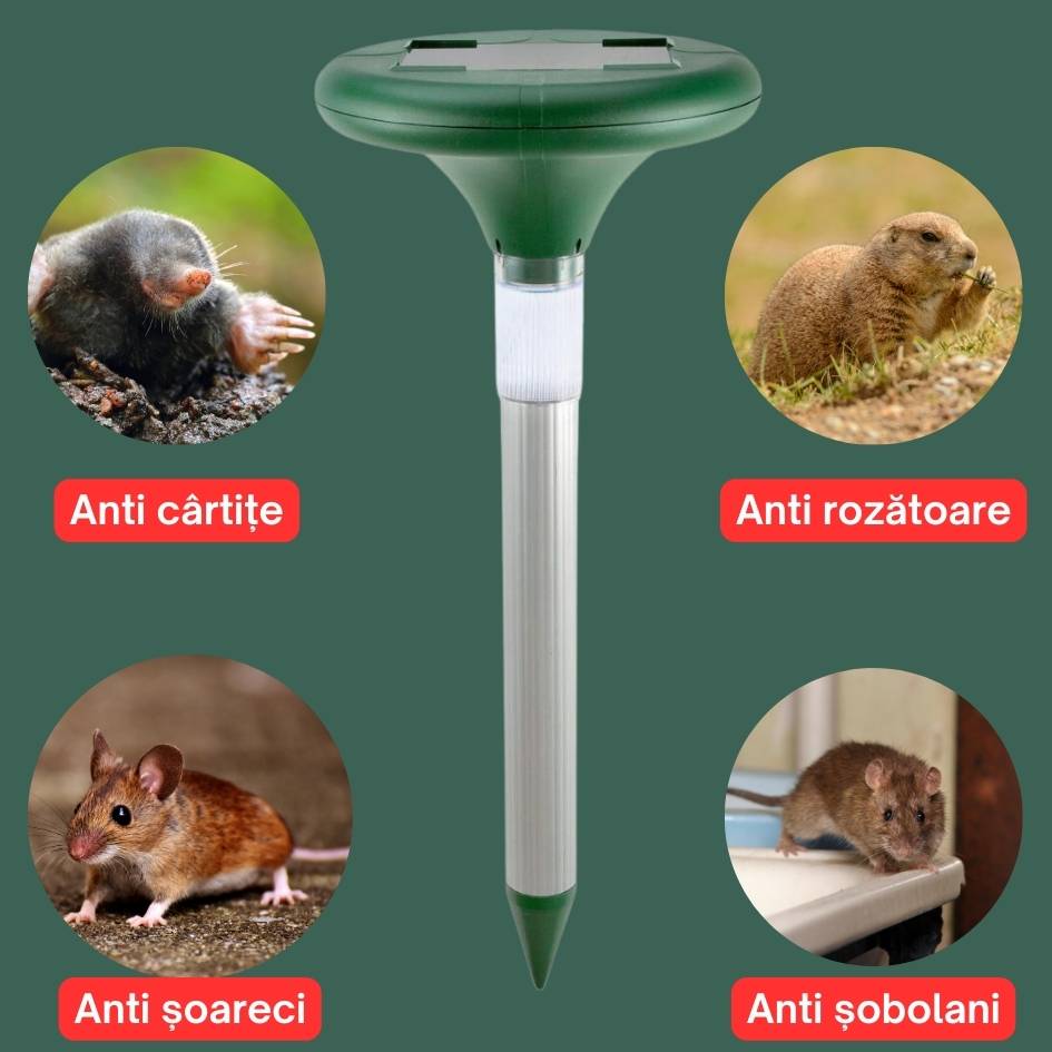 Aparat anti cartite solar, anti rozatoare, acoperire 800 mp2, tija ...