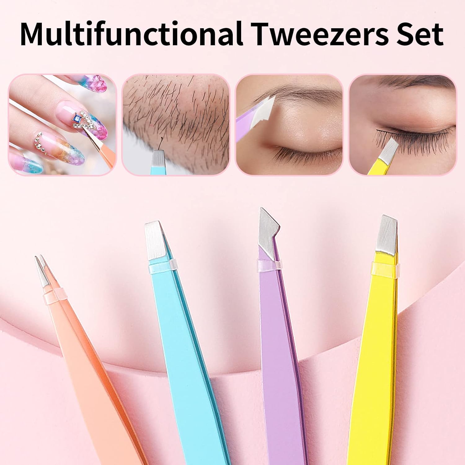 Set de 4 pensete, Inox, Multicolor - eMAG.ro