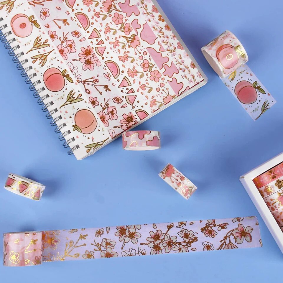 Set 10 role de banda washi Lychii, hartie, roz, 2 m - eMAG.ro
