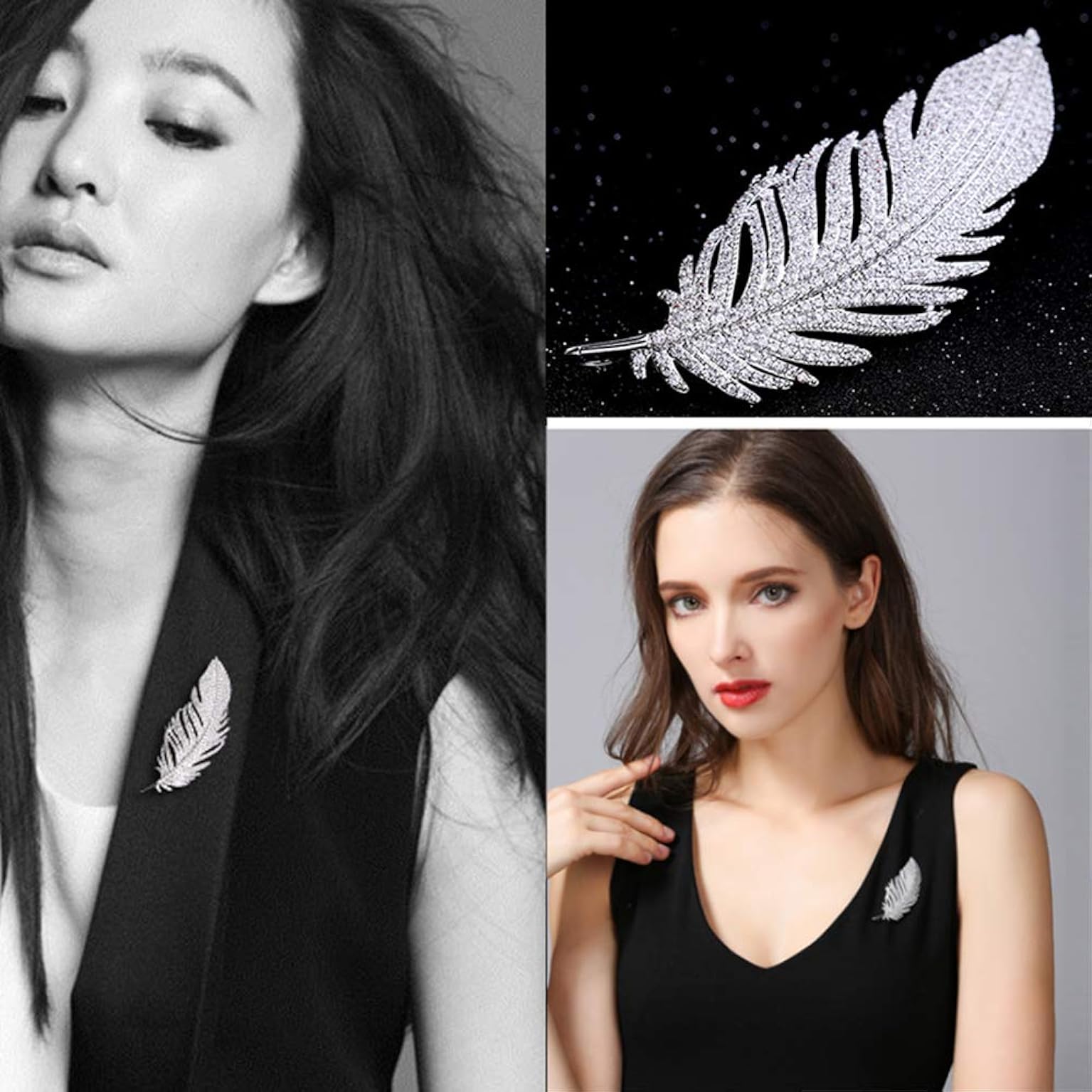 Brosa Dama, Sunmostar, Metal/Cristal, 6.5 x 2.5cm, Argintiu - eMAG.ro