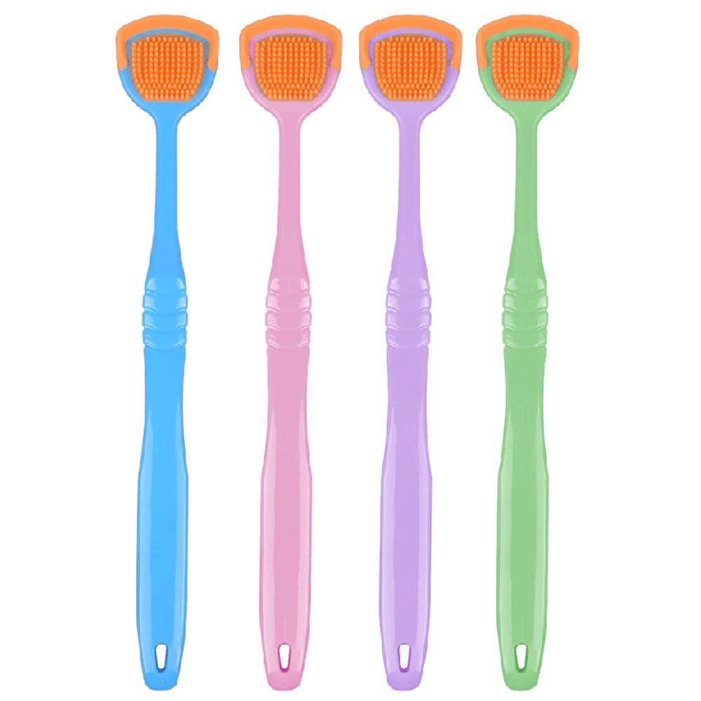 Set 4 perii curatare limba, Sunmostar, Silicon, Multicolor - eMAG.ro