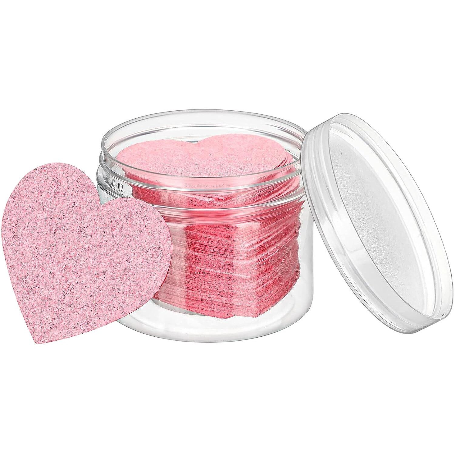 Set 60 de bucati bureti faciali de machiaj cu recipient, Sunmostar ...