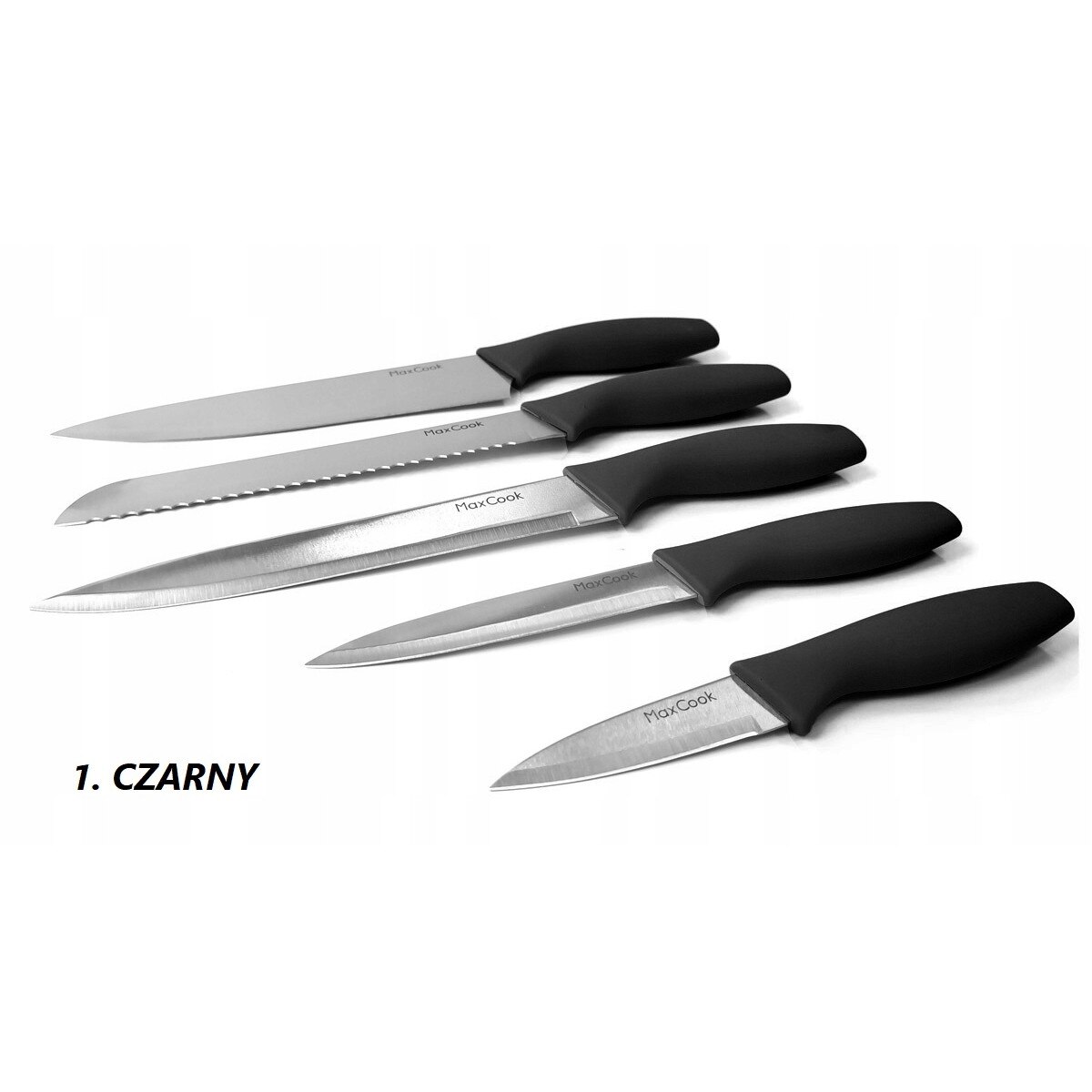 Set 5 cutite bucatar, Evena, Inox, Negru - eMAG.ro