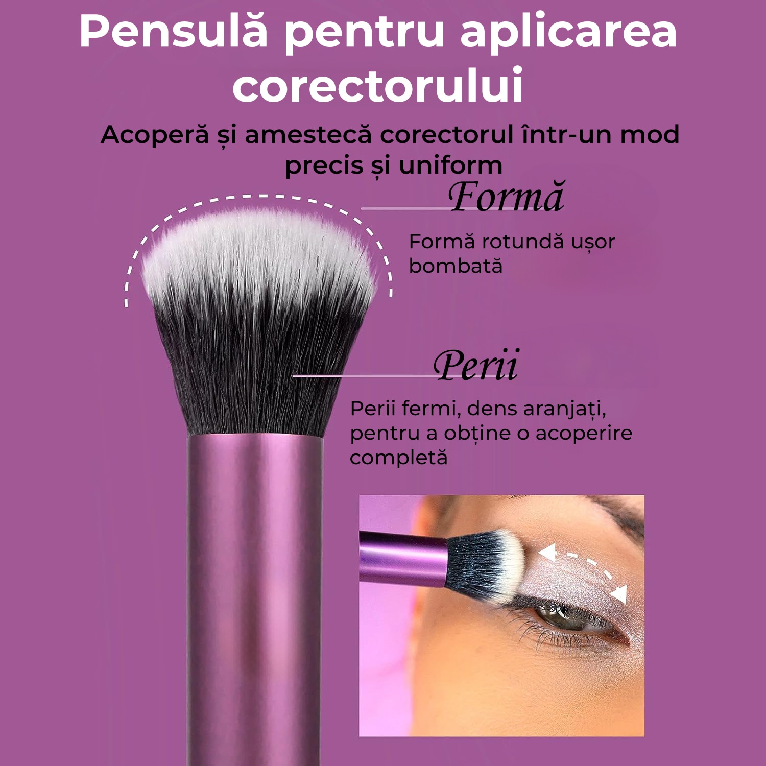 Pensule profesionale pentru machiaj, cu maner din aluminiu ideale ...