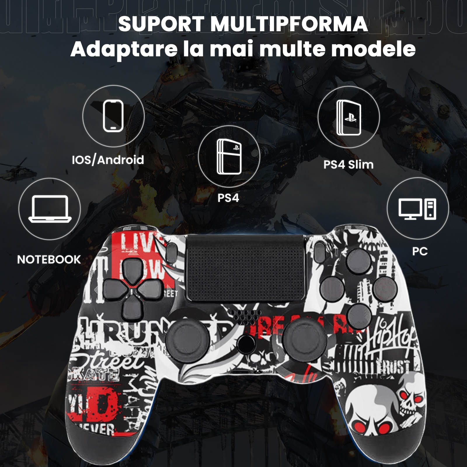 Controller wireless, Sundiguer, Compatibil cu PS4/PS4 Pro/PS4 Slim/PC ...