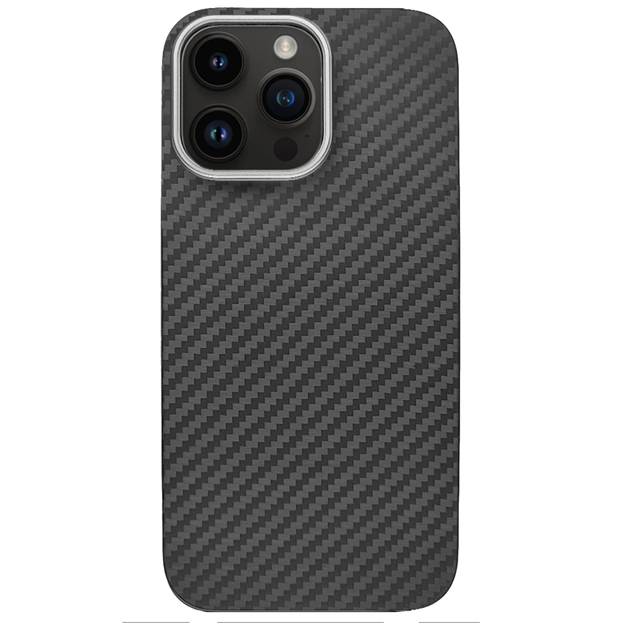 Husa fibra de carbon SILKASE pentru Apple iPhone 15 Pro Max, negru mat ...