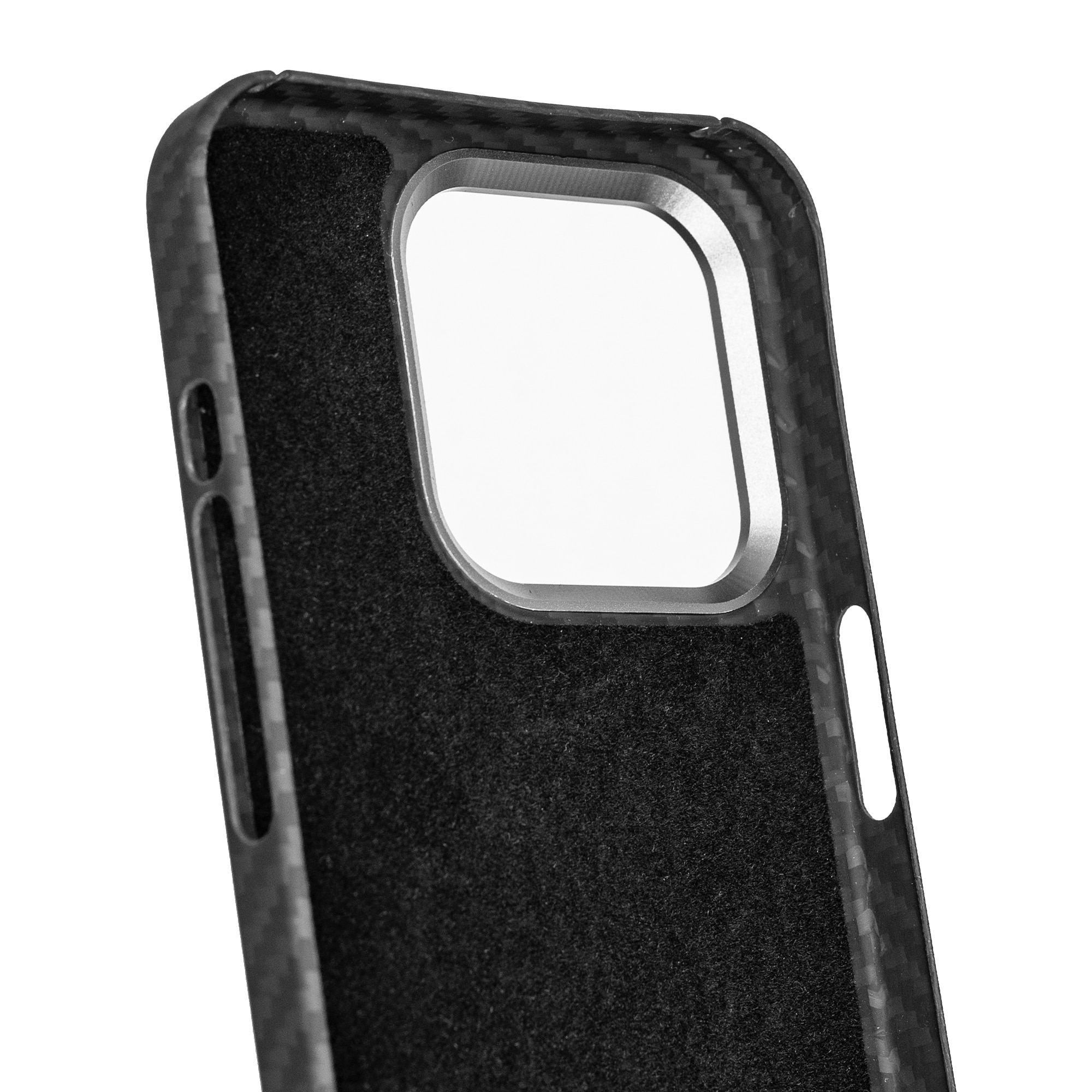 Husa fibra de carbon SILKASE pentru Apple iPhone 15 Pro Max, negru mat ...