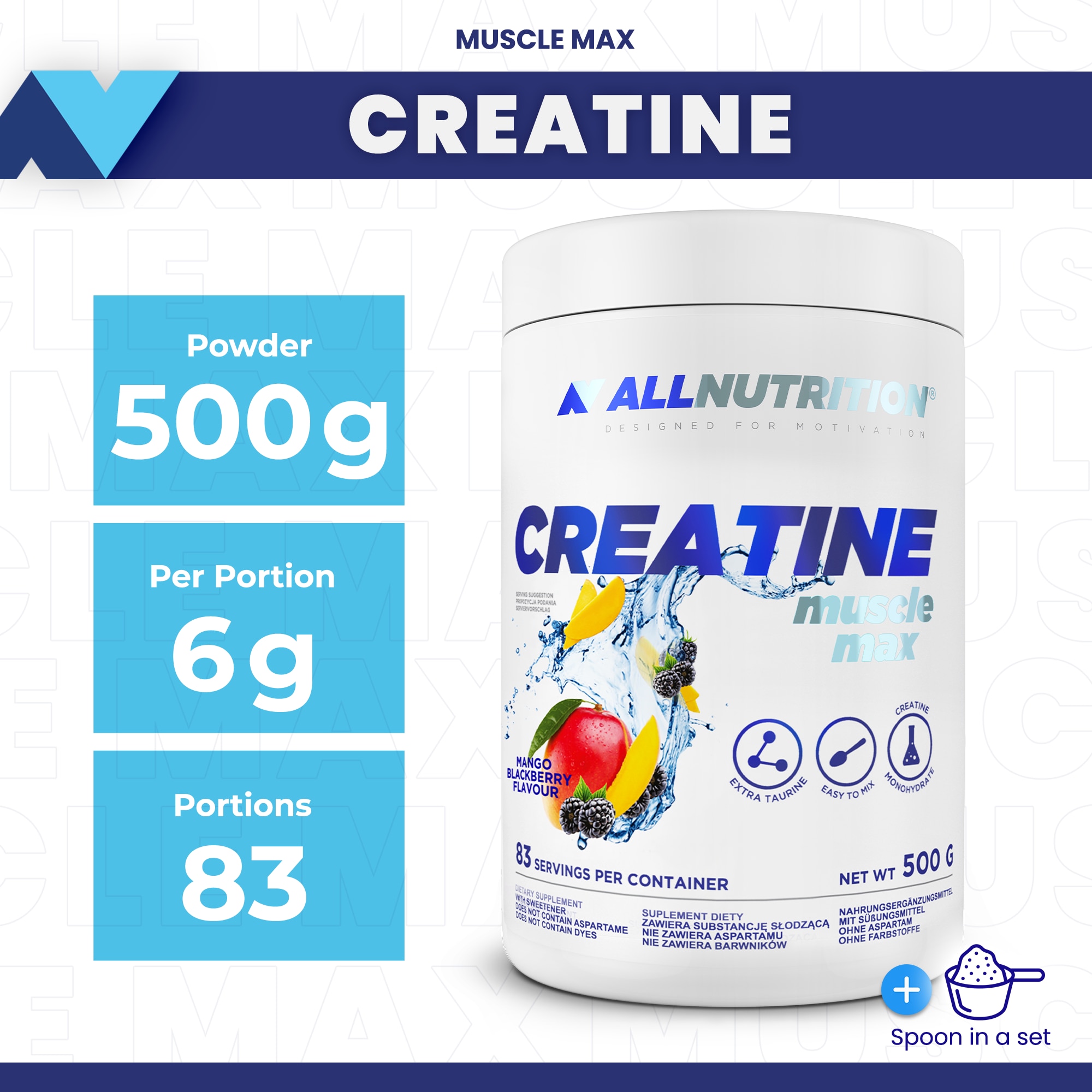 Creatina, Allnutrition, Mar, 500 g - eMAG.ro