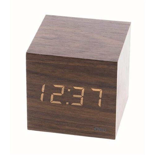 Ceas-termometru digital cu afisaj LED si aspect de lemn - eMAG.ro