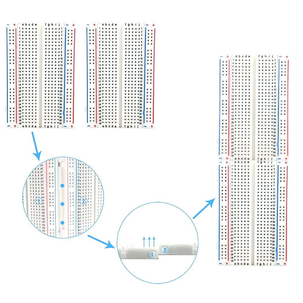 Set 5 placi de breadboard, JeiibrZui, Alb - eMAG.ro