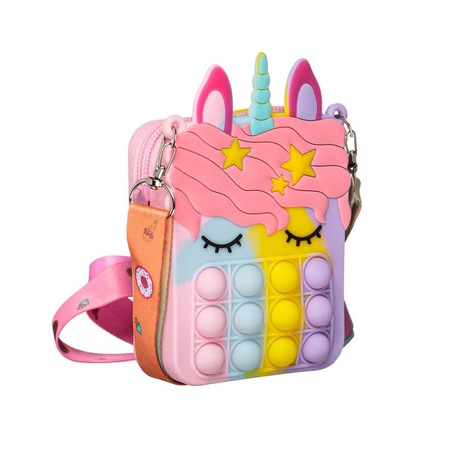 Poseta model Unicorn colorat, Silicon, pentru copii, 8x4x11 cm, ATU ...