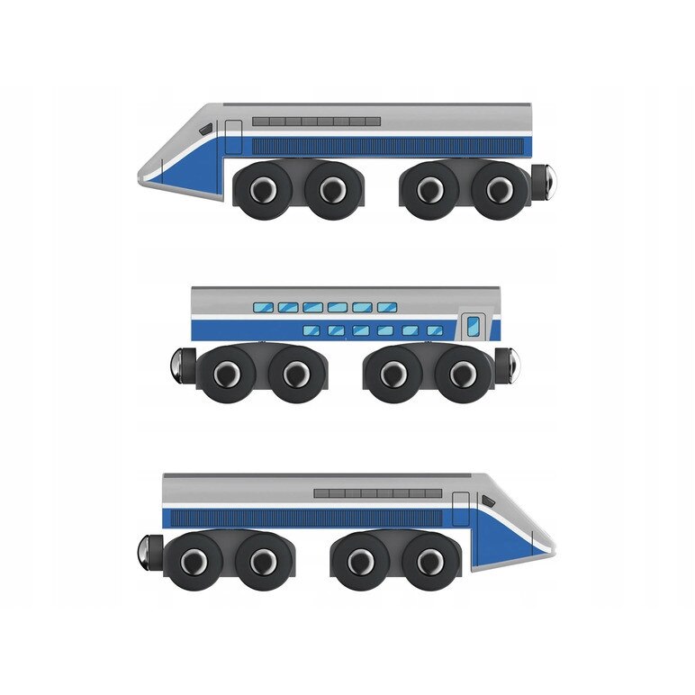 Trenulet PLAYTIVE French Express Train din Lemn, descopera Magia ...