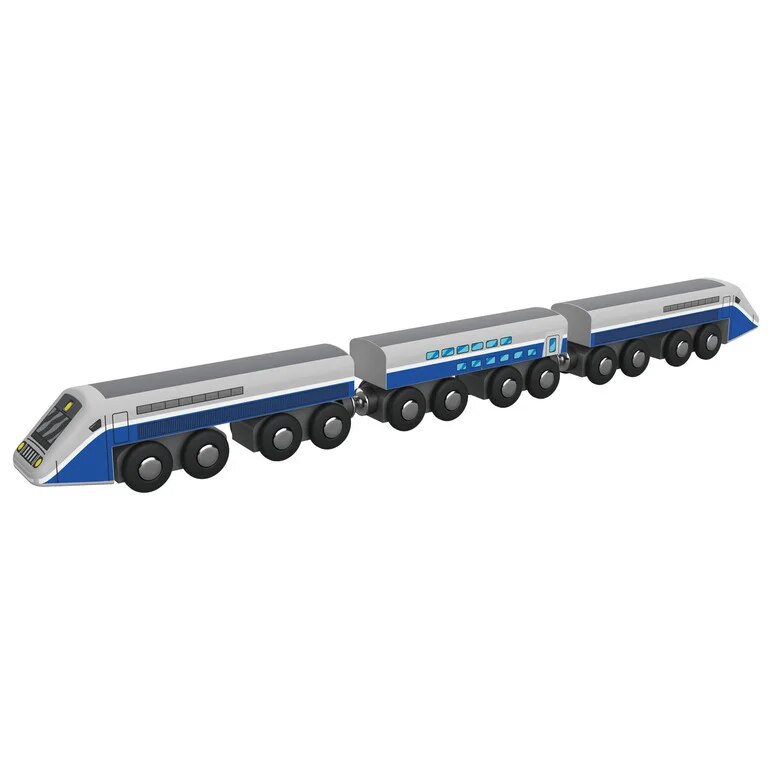 Trenulet PLAYTIVE French Express Train din Lemn, descopera Magia ...