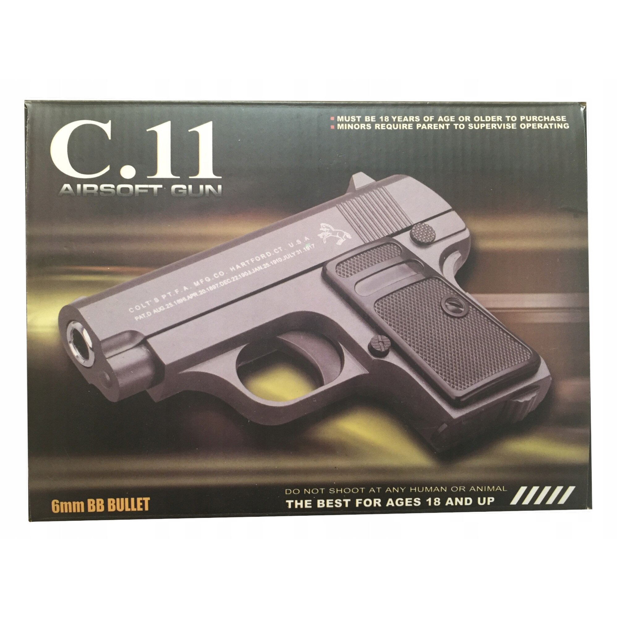 Pistol cu aer Colt C11, bile de 6 mm Bb, Metal, Negru - eMAG.ro