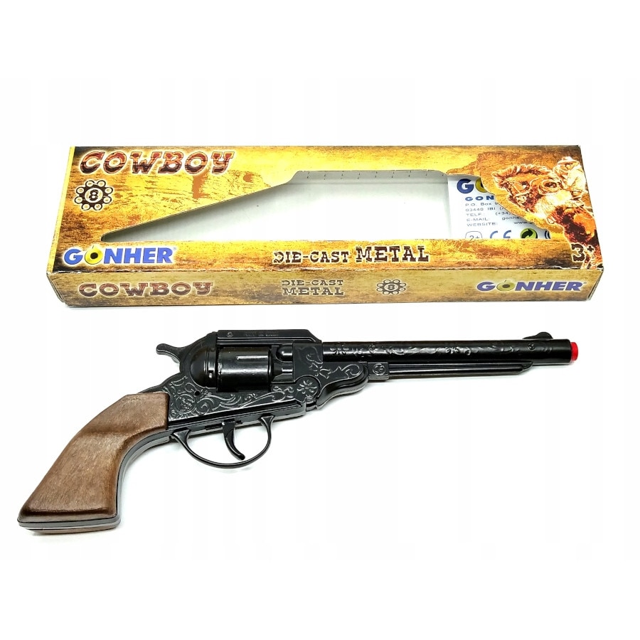 Pisztoly, Gonher, 3+ év, fém/műanyag, 27,5 x 10 cm, fekete/barna - eMAG.hu