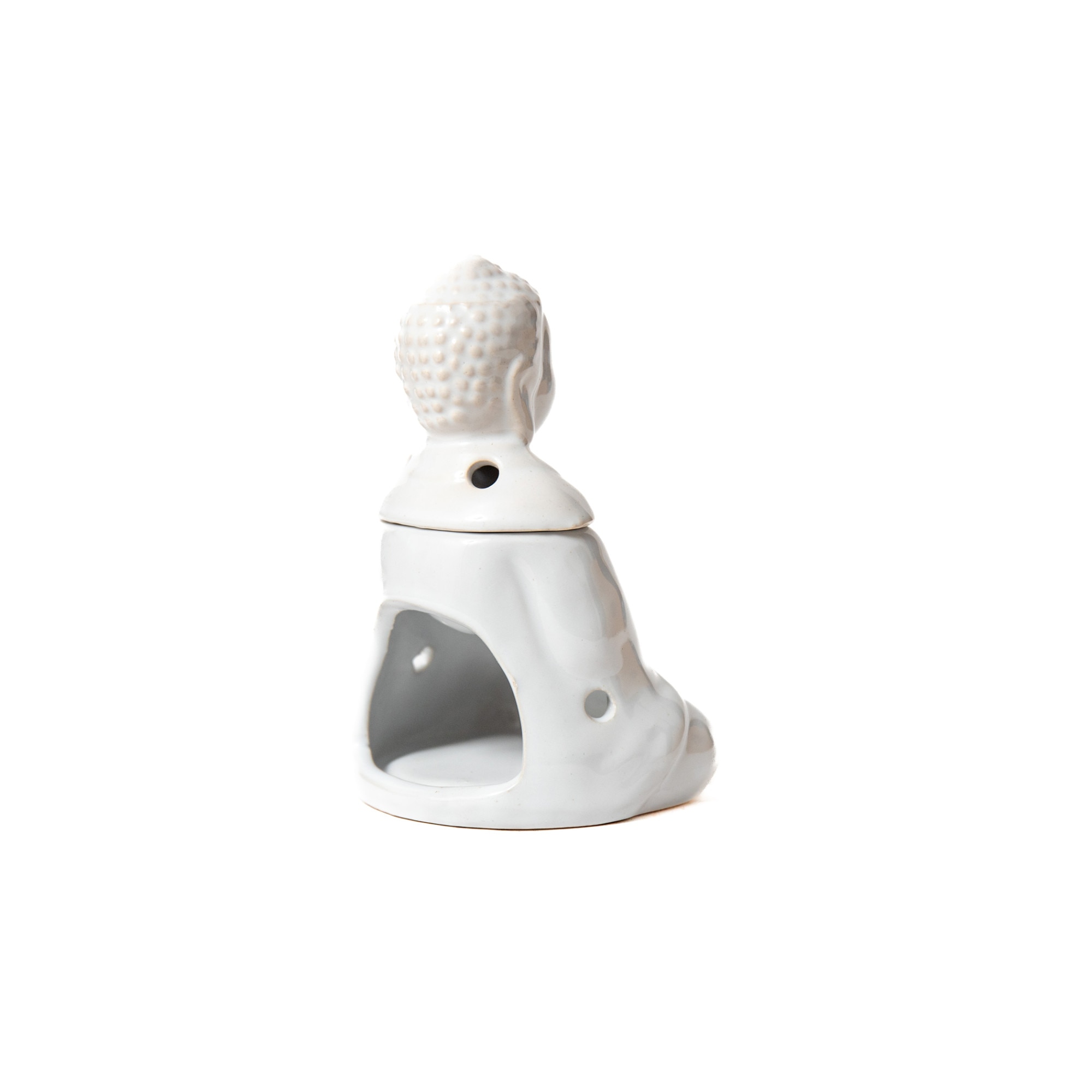 Suport Ceramic pentru Aromaterapie Buddha Alb Postura Lotus, vas aroma ...