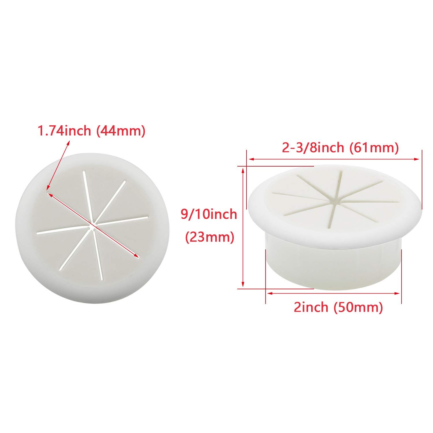 Set 2 treceri pentru cabluri de birou, JeiibrZui, Policarbonat, 50 mm ...