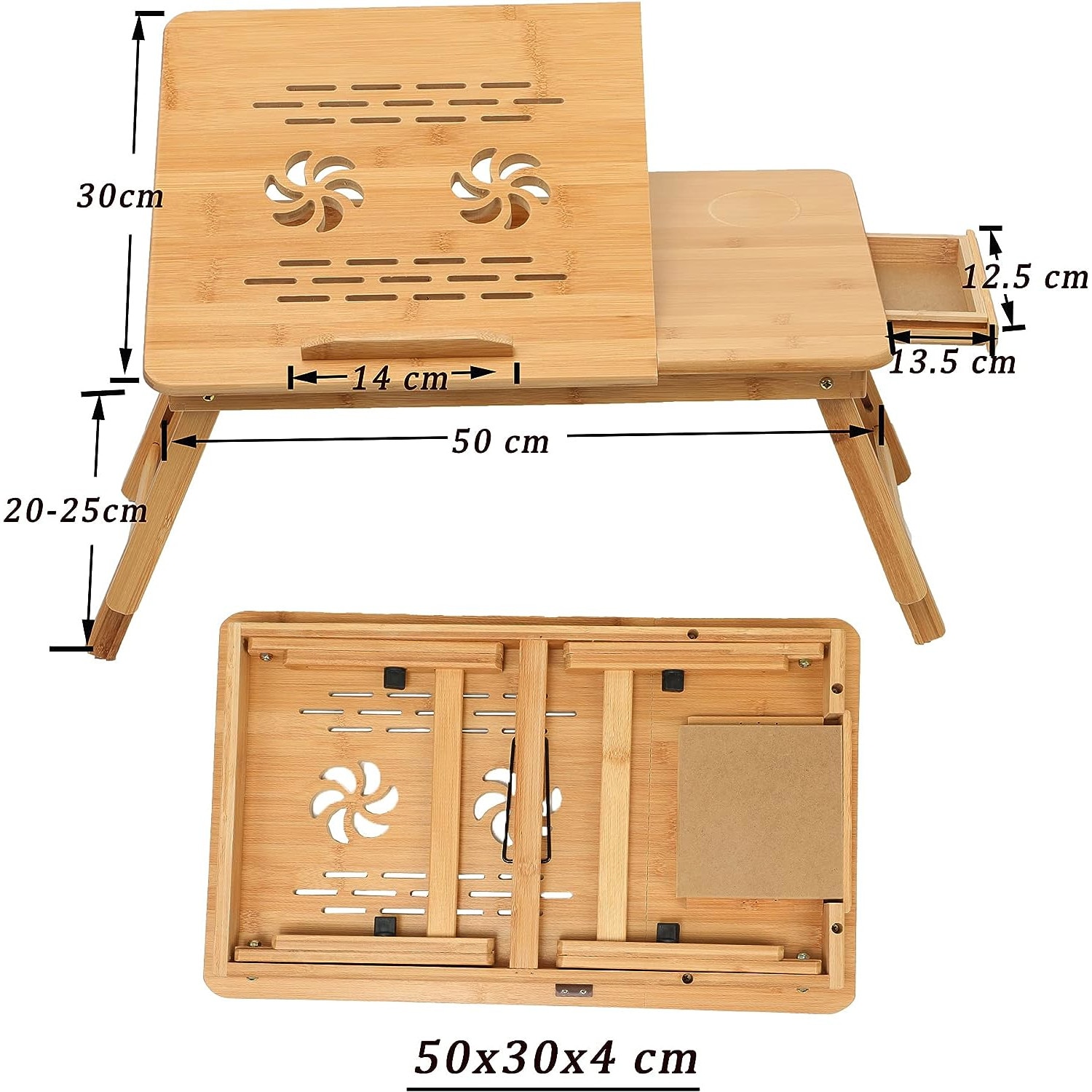 Masa Pliabila Multifunctionala din Bambus Pentru Laptop/Mic Dejun la ...
