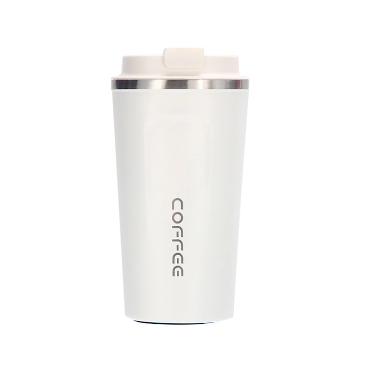 Cana termica de cafea, zggzerg, Din inox, Cu pereti dubli si capac ... Cana termica de cafea, zggzerg, Din inox, Cu pereti dubli si capac ...