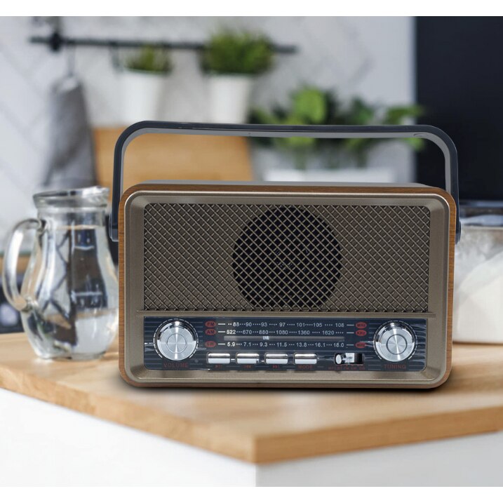 Radio portabil FM stil Retro Q-SY500 Bluetooth USB AUX TF - eMAG.ro