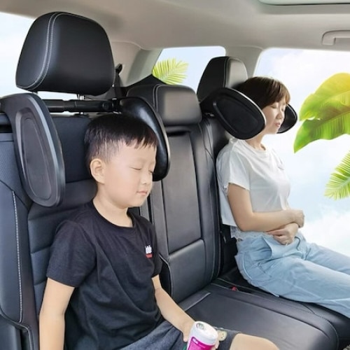 Perna auto tetiera, Mmgoqqt, Piele ecologica, 37.5x23x13.5 cm, Negru ...