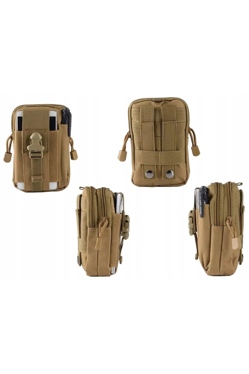 Borseta MOLLE, prindere pe curea, 2 buzunare cu fermoar, 18cm x 12cm x ...