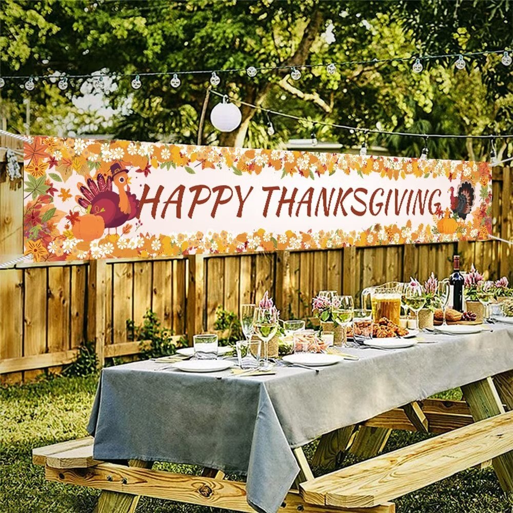 Banner decorativ, Sunmostar, Model Ziua Recunostintei, 300x50 cm ...