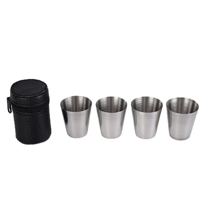 Set 4 cani termos, SUNMOSTAR, Inox/Piele, Argintiu/Negru - eMAG.ro