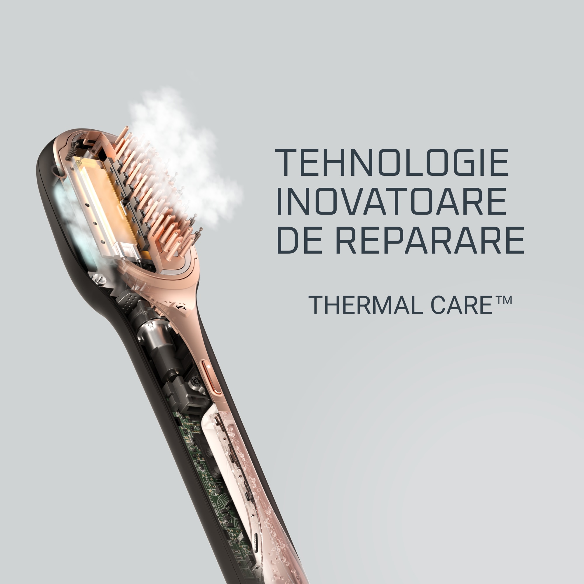 Четка за коса с пара Rowenta Hair Therapist™ CF9940F0, 165 W, Време за загряване 60 секунди ...