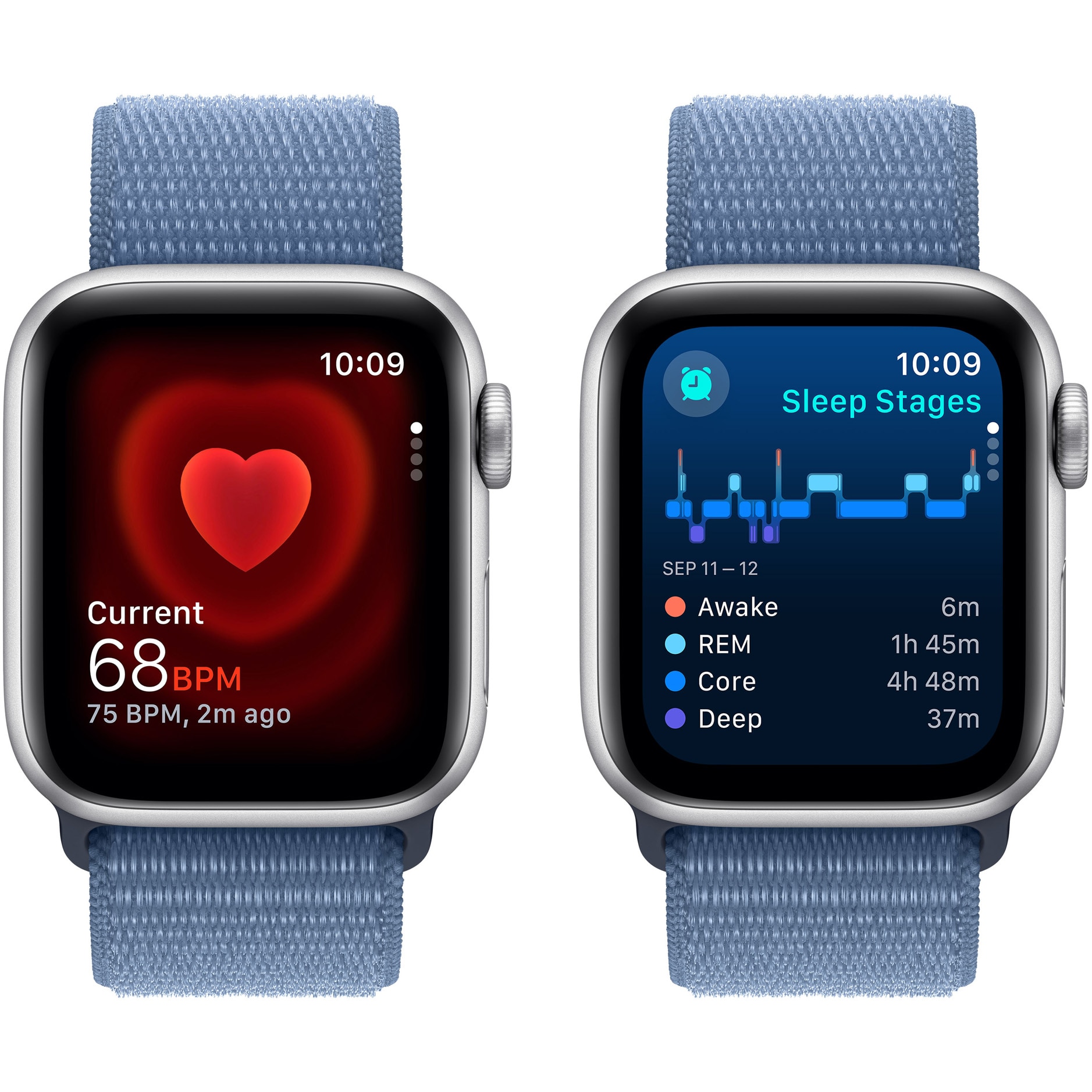 Apple Watch SE (2023), GPS, Carcasa Silver Aluminium 40mm, Winter Blue ...