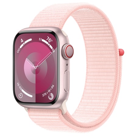 Apple Watch 9, GPS, Cellular, Carcasa Pink Aluminium 41mm, Light Pink ...