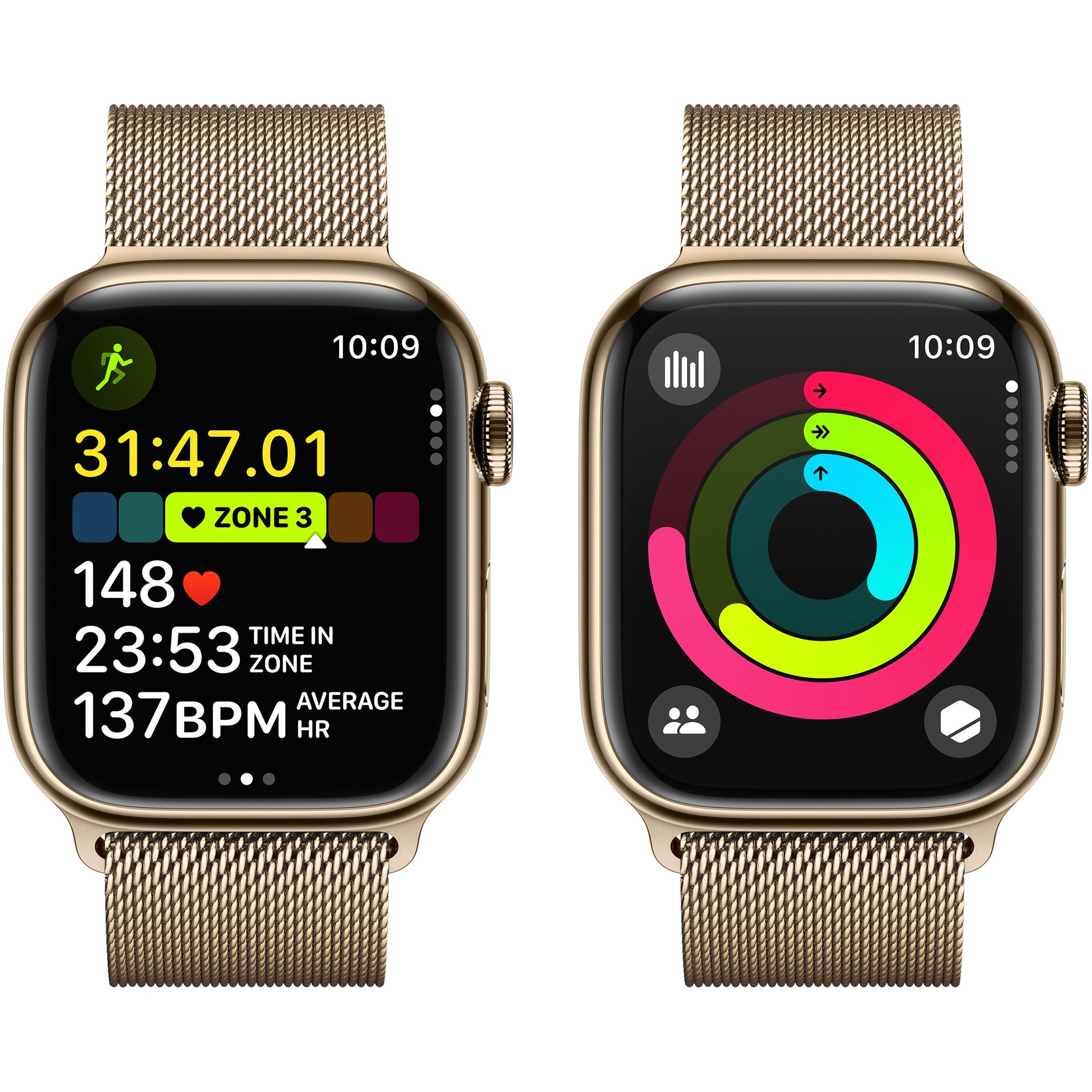 Apple Watch 9, GPS, Cellular, Carcasa Gold Stainless Steel 41mm, Gold ...