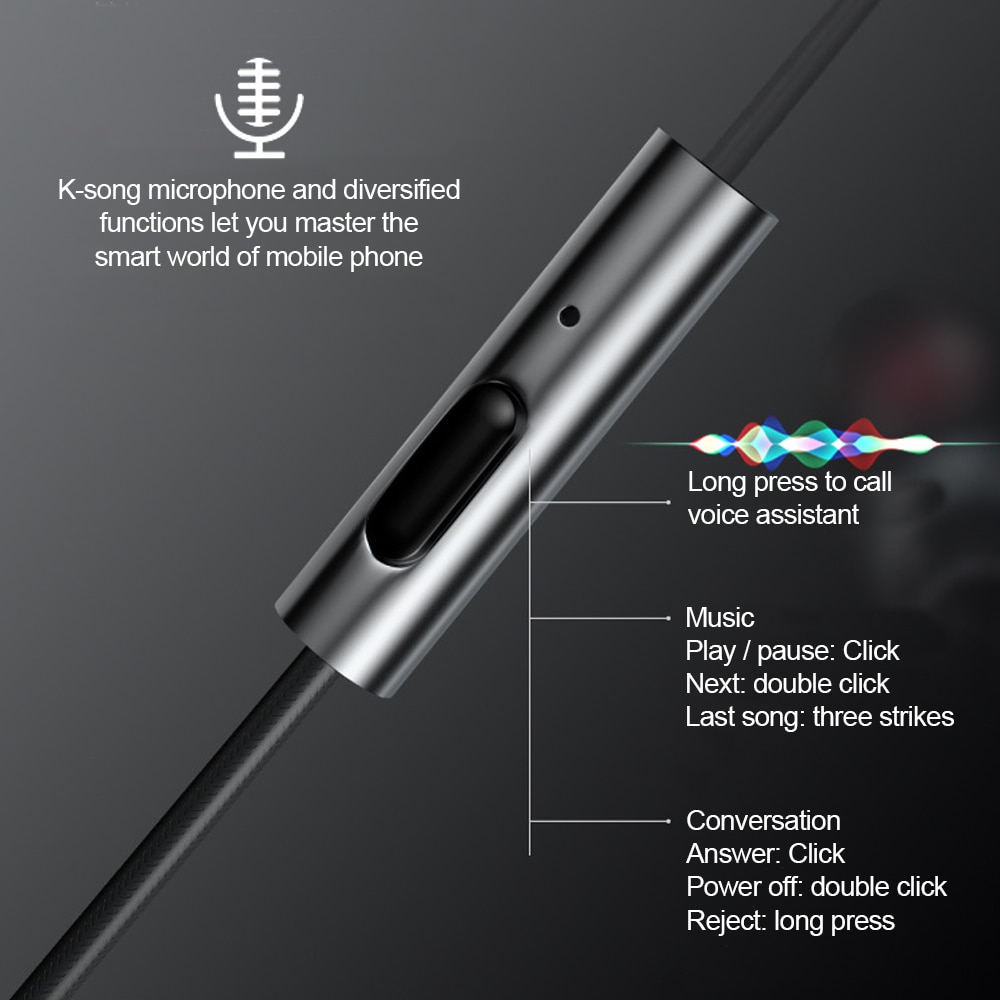 Casti USB Type-C, Casti in-ear, Stereo, Bass cu anulare a zgomotului ...